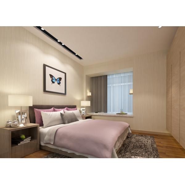 Quality Non - woven Modern Removable Wallpaper for Bedroom With Grey Stripes Pattern for sale