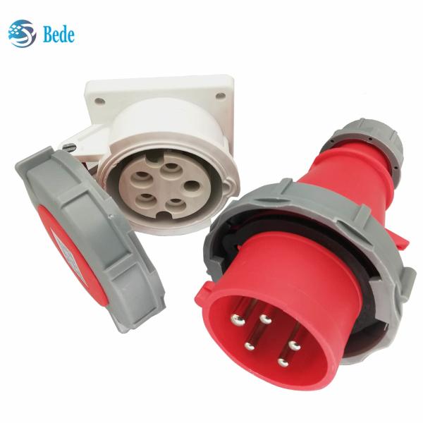 Quality Waterproof IP67 Industrial Plug Sockets 5Pins 3P+N+E 16Amp and 32Amp Panel for sale