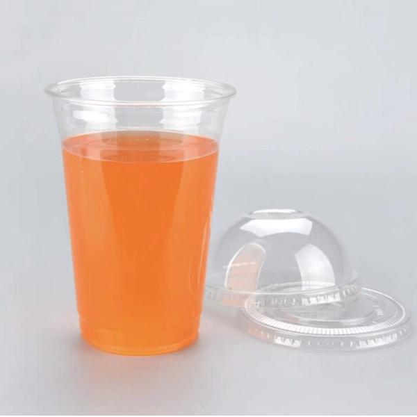Quality 24oz Pet Beverage Disposable Drinking Cup Plastic Cups With Lids Recyclable for sale