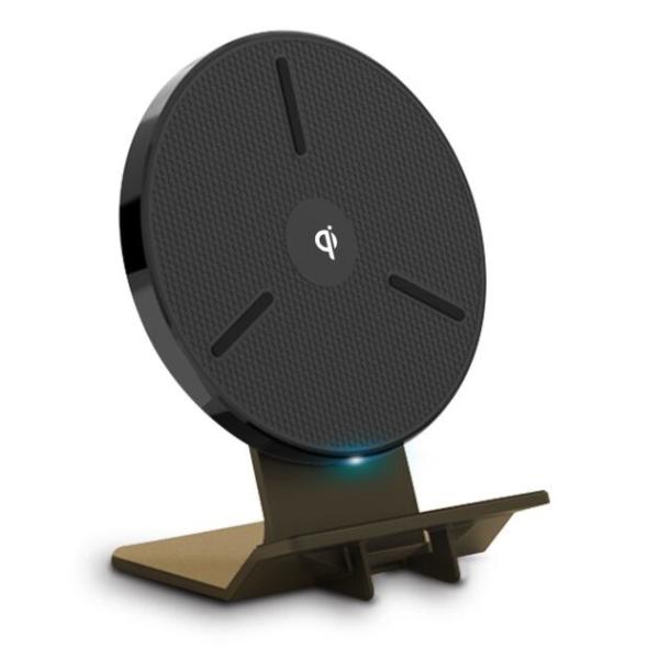 Quality Sky Wheel 2 Coils Fast Qi Aluminium Wireless Charging Stand 15W With Led Indicator for sale