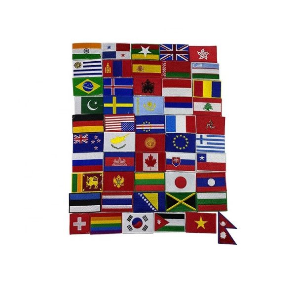 Quality Customized Design Hong Kong Flag Embroidered Patches for Clothing Plastic Material for sale