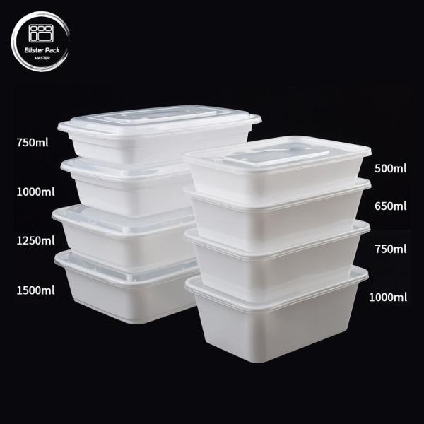 Quality Microwavable PP Disposable Plastic Bento Box With Lids Clea Multi-Size 500ml To for sale