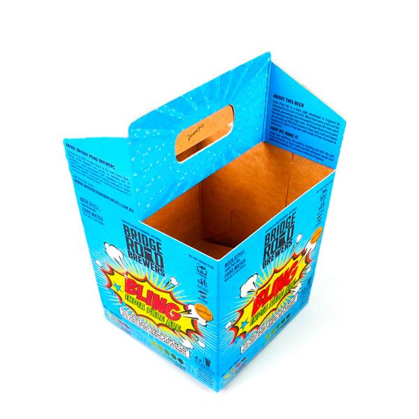 Quality Portable Corrugated Paper Packaging 6 Bottle Beer Box With Custom Printing And for sale