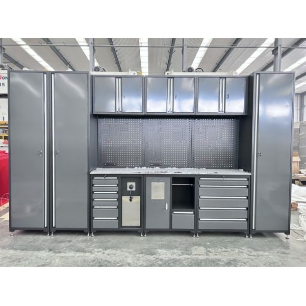Quality Full Garage Tool Box Drawer Workbench with Customized Stainless Steel Handles for sale