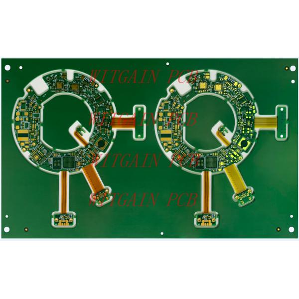 Quality 6 Layer Rigid Flex PCB Board Green Solder Mask ENIG Immersion Gold Surface for sale