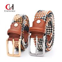 Quality Couples Style Woven Elastic Belt Fashion Plaid Women Handmade for sale