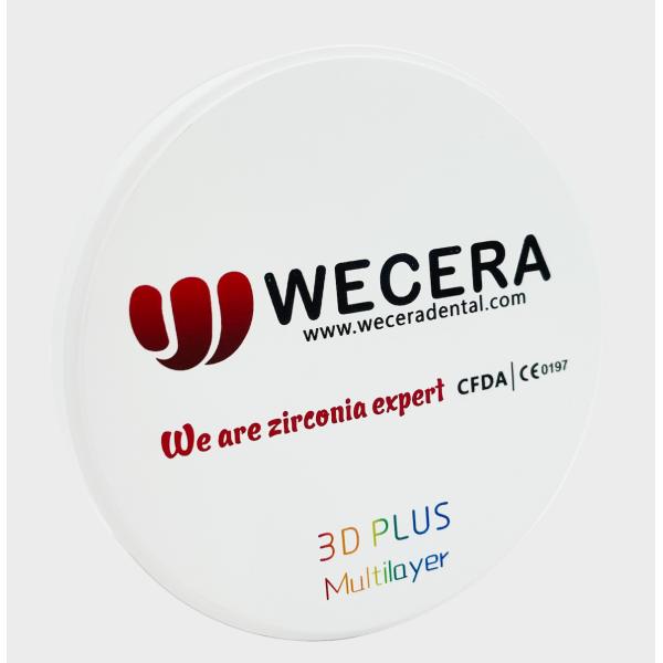 Quality 3D Plus Multilayer Zirconia Block Pre Shaded 57% Top Translucency for sale