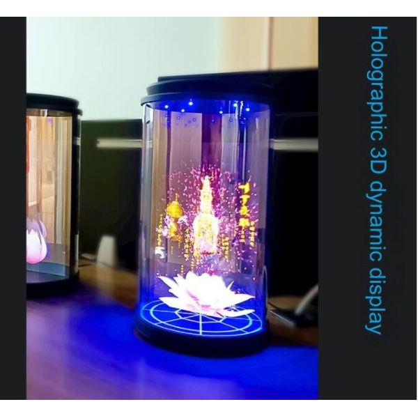 Quality 3D Cylindrical Acrylic Digital Holographic Monitor Cube Display Human Projection Cabinet for sale