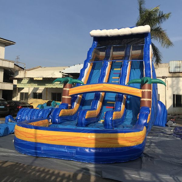 Quality Customized Size Commercial PVC Water Slide Inflatable with Pool and Removable for sale
