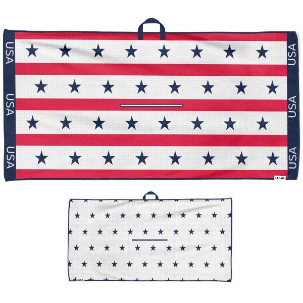 Quality Personalised Custom Sublimation Printed Microfiber Waffle Golf Towel Custom Logo for sale