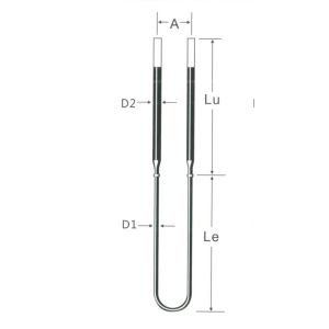 Quality High Temperature U Type MoSi2 Heating Element 2000W Molybdenum Heating Element for sale