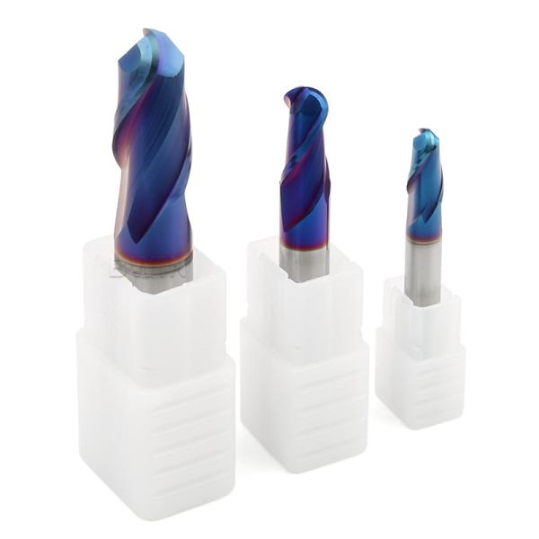 Quality Blue Coated End Mill 65 Degree Solid Carbide Ball End Mill 2 Flute for sale