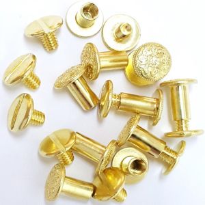 Quality Custom Metal Stainless Steel Brass Titanium Binding Screw for Leather RoHs for sale
