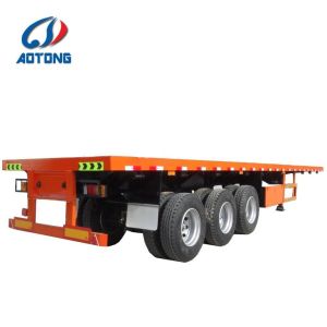 Quality Leaf Spring Suspension 40ft/45ft Flatbed Semi Trailer for Easy Loading and for sale