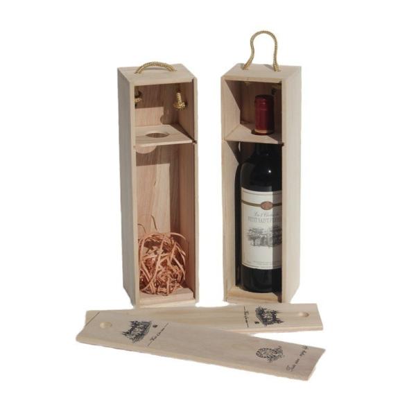 Quality Single Bottle Craft Wine Bottle Box Wooden Red Wine Box for sale