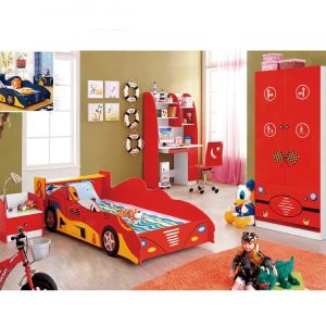 Quality Kids Bedroom Furniture Sets MDF Wooden Race Car Bed With Storage 2100mm for sale