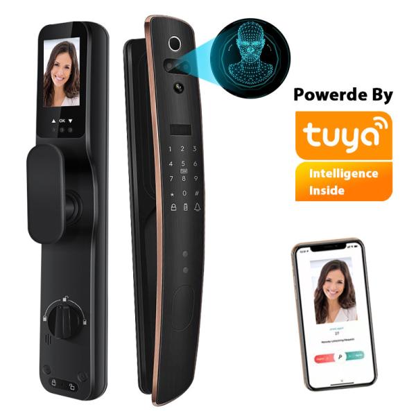 Quality 3D Face Digital Tuya Smart Lock RFID Fingerprint Access Control Aluminum Alloy for sale