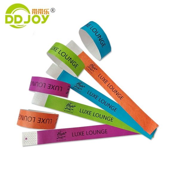 Quality DDJOY 3/4 inch Plain Solid Neon color Dupont Tyvek Wristbands for club and bar for sale