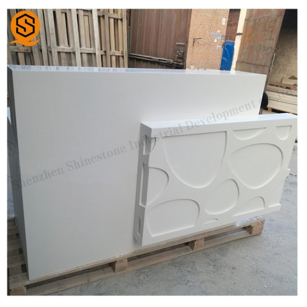 Quality OEM ODM White Solid Surface Reception Desk With Led Light for sale