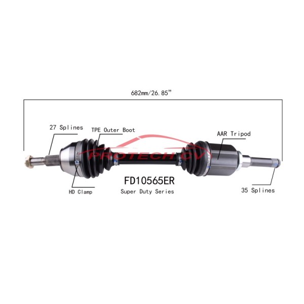 Quality 2014-2020 Ford Front Left Cv Axle Assy Heavy Duty Clamp TPEE Boot EXTREME Weather Unit for sale