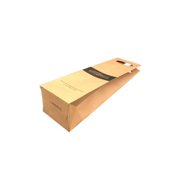 Quality Sustainable Natural Custom Printed Wine Boxes With Window Die Cut Handle for sale