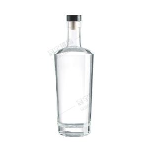 Quality 250ml 500ml 700ml 1000ml Clear Glass Liquor Bottle With Cork For Home Decoration for sale