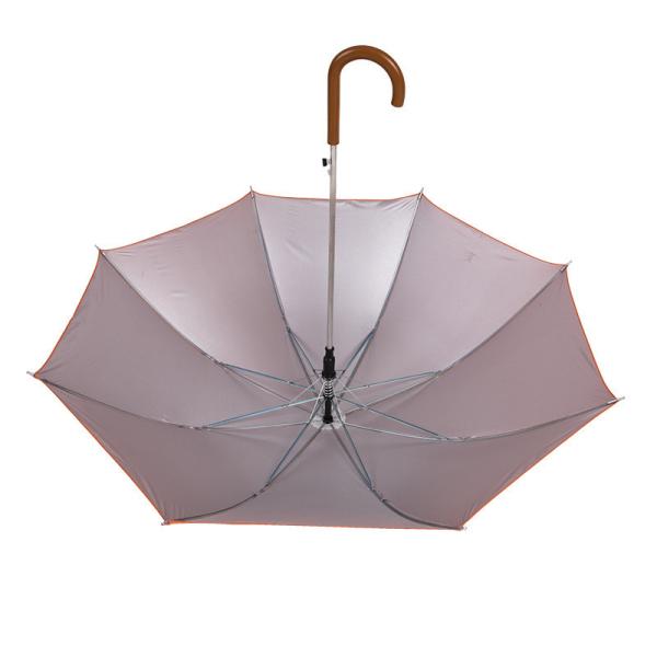 Quality Auto Open Full Body Umbrella Orange Custom Bank Logo Hook Handle with 100cm for sale