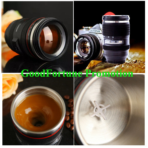 Quality Insulated Automatic Stirring Camera Lens Coffee Mug Eco Friendly Stylish for sale