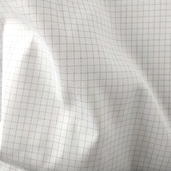 Quality White Cotton Polyester Carbon 4mm Grid Anti Static Tessuto Panno for sale