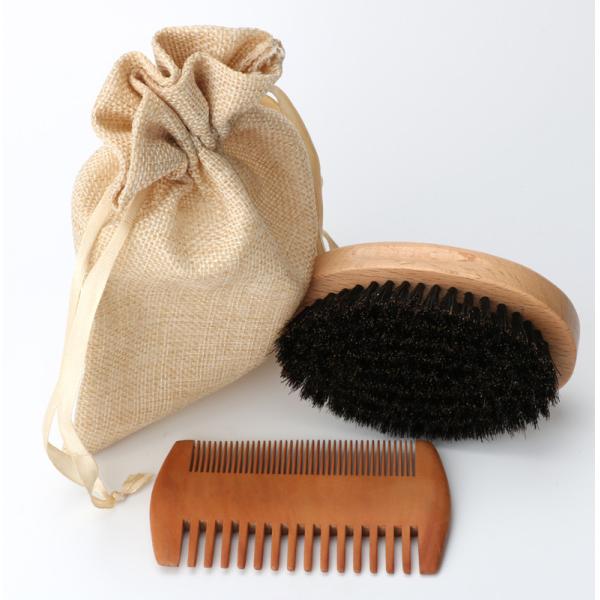 Quality Wooden Beard Brush Grooming Kit for Men Abeis Custom Logo Comb Growth Set Wood for sale
