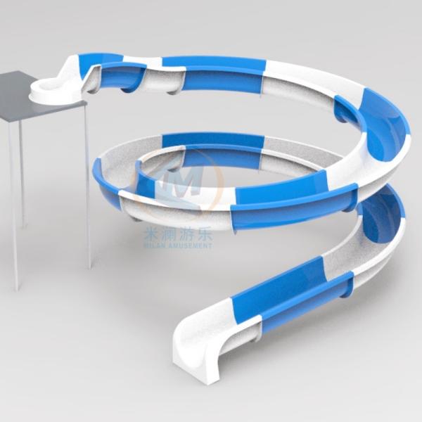 Quality Single Water Park Slide Curved Bright Surface Innovative With Customized for sale