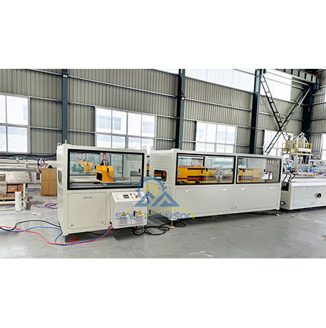Quality Twin Screw WPC Door Frame Extrusion Line With Mitsubishi PLC Control for sale