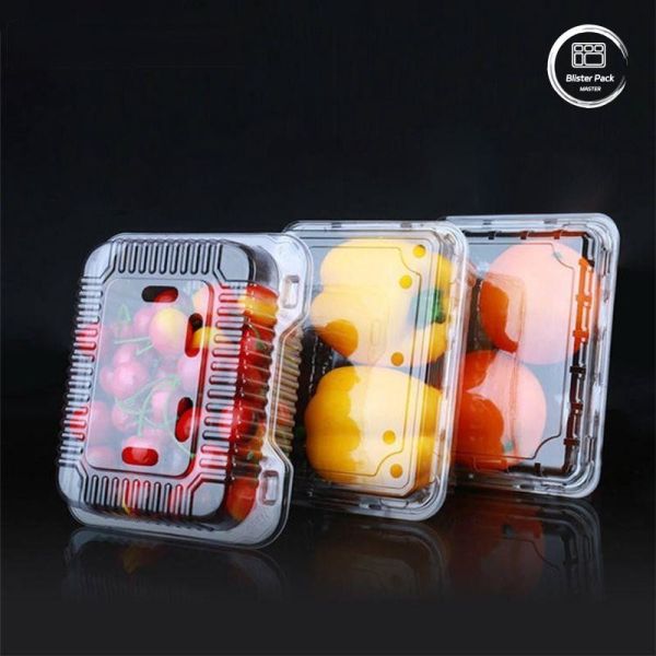 Quality OEM/ODM Clamshell Disposable Fruit Tray And Vegetable Containers Clear PET Plastic Food Grade for sale