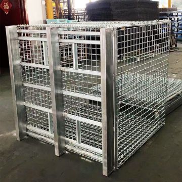 Quality B05: Galvanized Wire Mesh Container Foldable Storage Cage Wire Container for sale