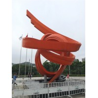 Quality Stainless Steel Large Outdoor Metal Sculpture Red Ribbon Outside Garden for sale