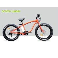 Quality 750W Electric Beach Cruiser Bikes Orange Aluminum Alloy 6061 for sale