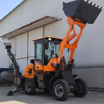 Quality 2.5 Ton Front End Towable Backhoe Loader Machine Hydraulic Power Steering Wheel for sale