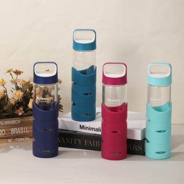 Quality 550ml Leak Proof Custom Unbreakable Glass Drinking Water Bottle Wide Mouth Glass for sale