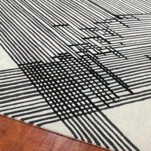 Quality Medium Pile Handmade Tufting White Color Carpet and Rug Custom Design for Modern for sale