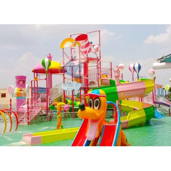 Quality Candy Theme Outdoor Water Playground Kids Family For Public Use for sale