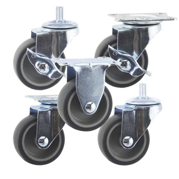 Quality 20kg Loading 40mm Rubber Light Duty Casters ISO9001 for sale