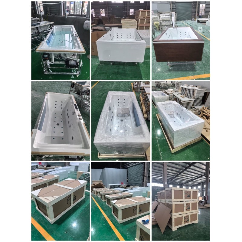 Rectangular 1700mm Hydro Massage Acrylic Bathtub Assembled Panels