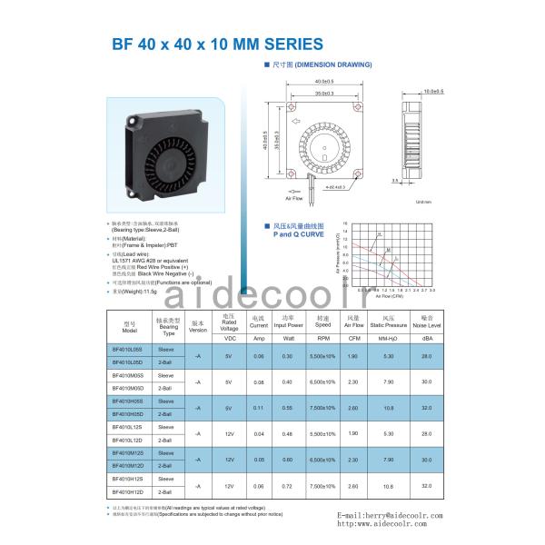 Quality Centrifugal 4010 Small 12V DC Fan Air Blower 40x40x10mm Plastic for sale