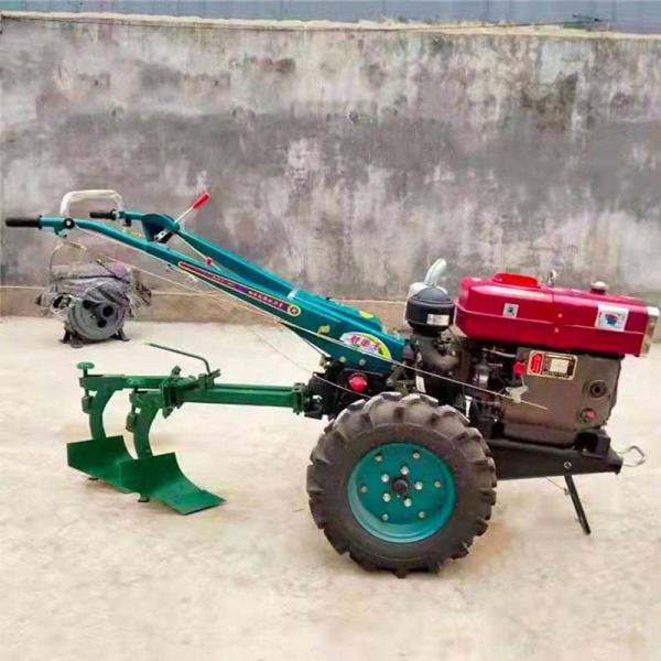 Quality Farm Walking Tractor With Double Share Plow Disc Plough Rotavator Corn Wheat for sale