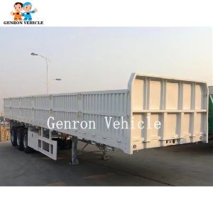 Quality 60T Loading 16 Tons Axles 1000mm Drop Side Semi Trailer for sale