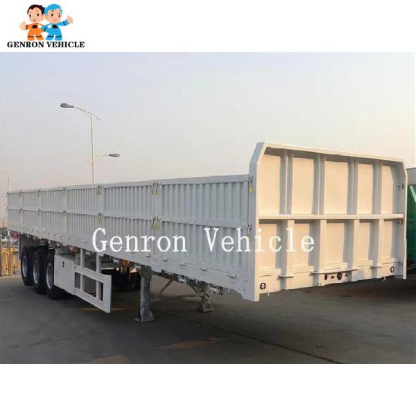 Quality 60T Loading 16 Tons Axles 1000mm Drop Side Semi Trailer for sale