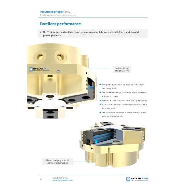 Quality Parallel 3 Jaw Pneumatic Gripper Multi Tooth Eoat Grippers Gripper THN-A for sale