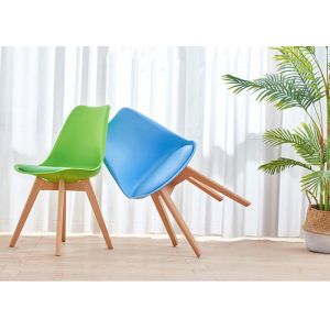 Quality Beech Leg Wood And Leather Dining Chair With 44cm Sitting Height for sale