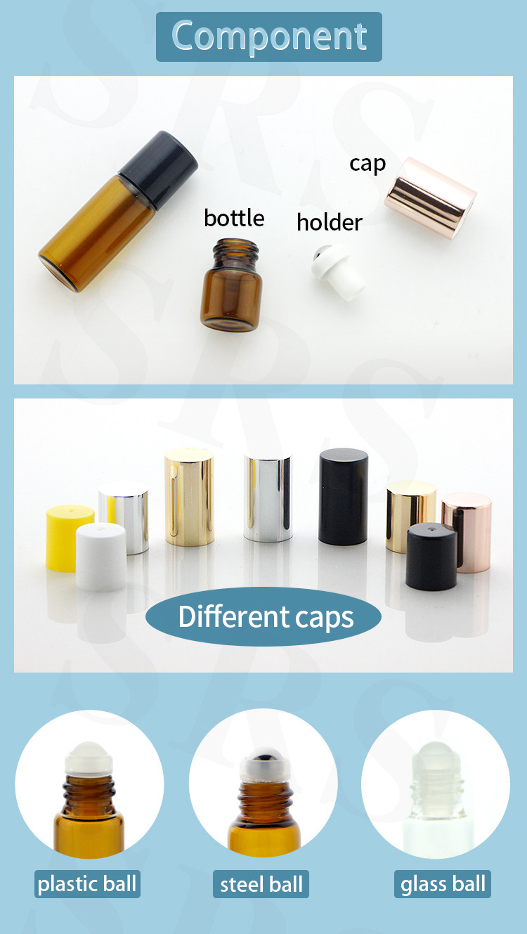 BLP-10ML Round Bottom Empty Transparent Tube Glass Roll On Essential Oil Bottle Wholesale