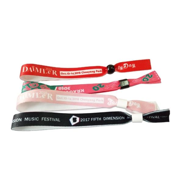 Quality Concert Events Green Polyester Woven Fabric Personalized Customized Bracelets Bangles for sale